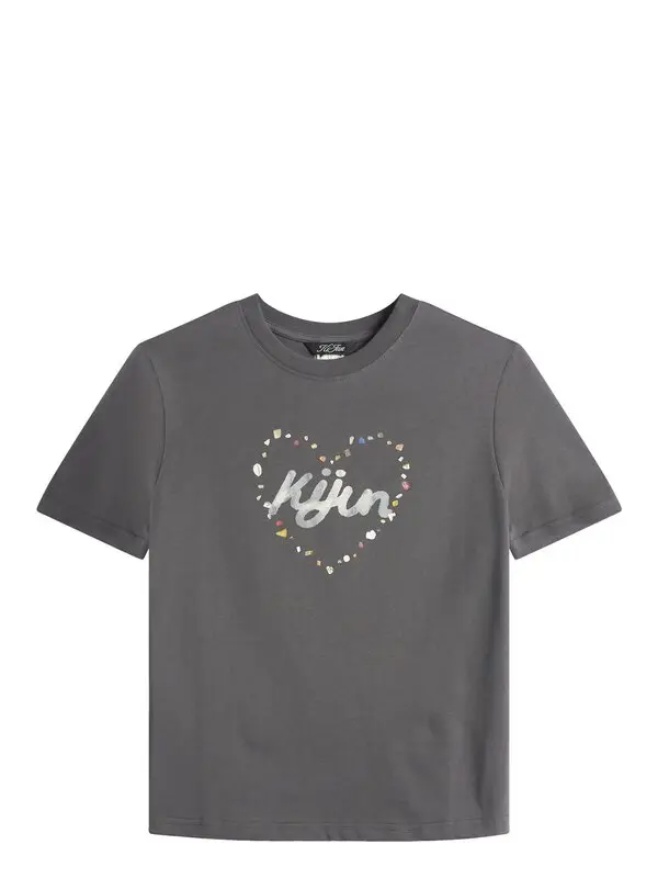 KIJUN Pebble Heart T-shirt - Charcoal