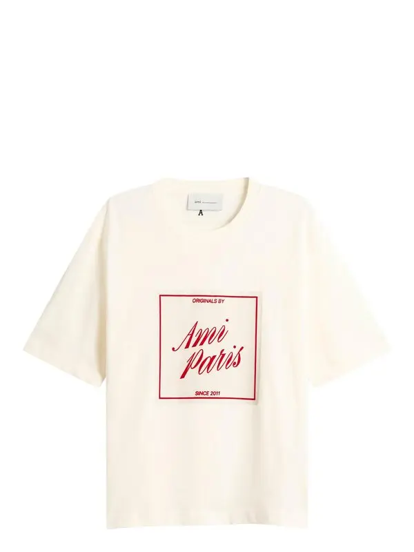 Ami Boxy Fit Short Sleeve T-shirt - Blanc Creme