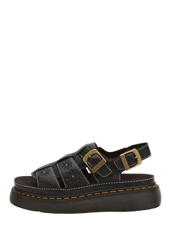 Dr. Martens Wrenlie Open Fl Sandals - Black Milled Nappa