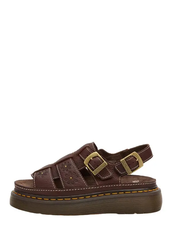 Dr. Martens Wrenlie Open Fl Sandals - Dark Brown Grizzly