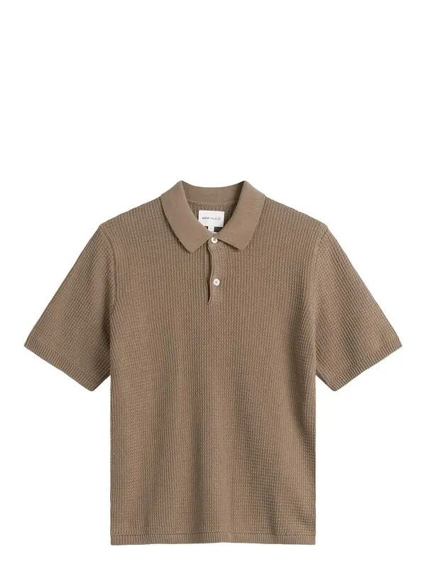 Norse Projects Anholt Cotton Crepe Polo - Walnut