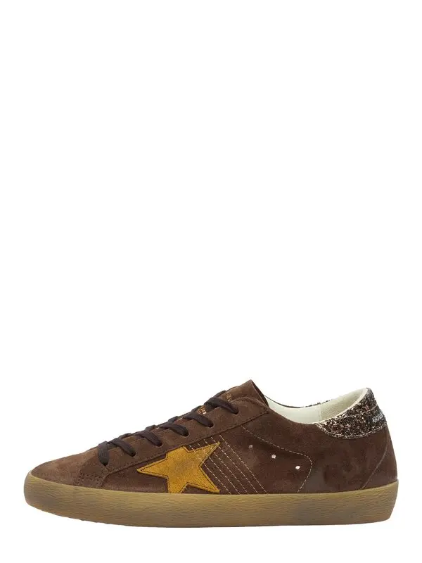 GOLDEN GOOSE Super Star Suede Sneaker - Brown/ocra