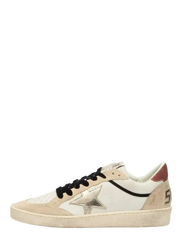 GOLDEN GOOSE Ball Star Sneakers - White/beige/platinum