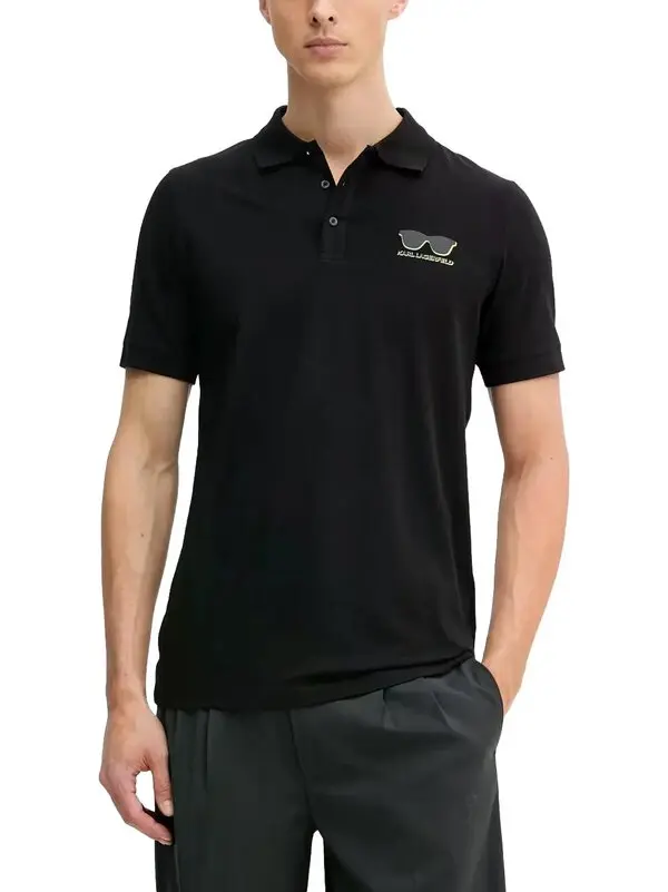 Karl Lagerfeld Short Sleeve Polo Shirt - Black