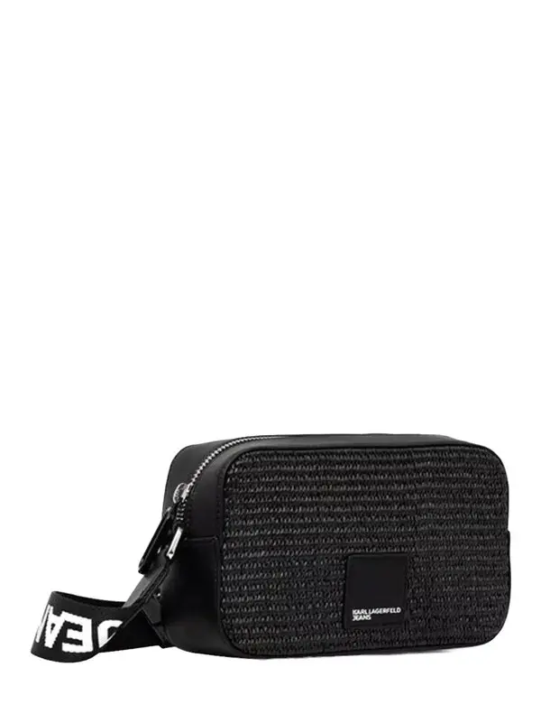Karl Lagerfeld Woven Cross Body Bag - Black