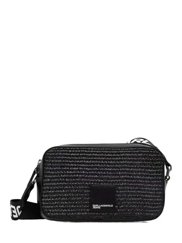 Karl Lagerfeld Woven Cross Body Bag - Black