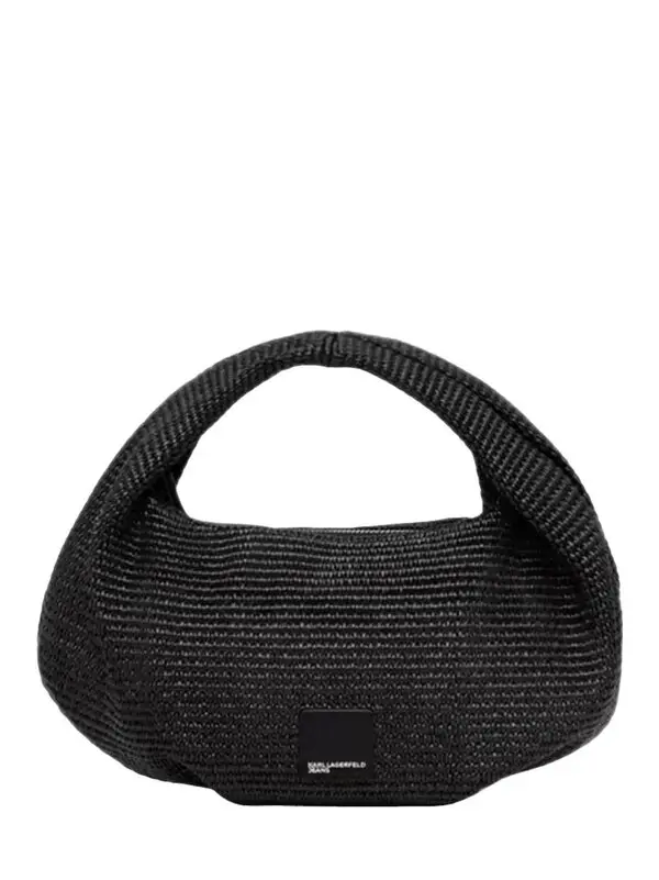 Karl Lagerfeld Woven Top Handle Tote - Black