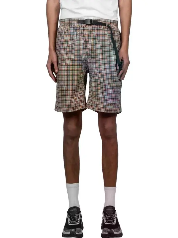 Gramicci Belted Check Pattern Shorts - Neutrals