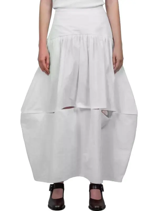 Séfr Tiered Cut-out Skirt - White