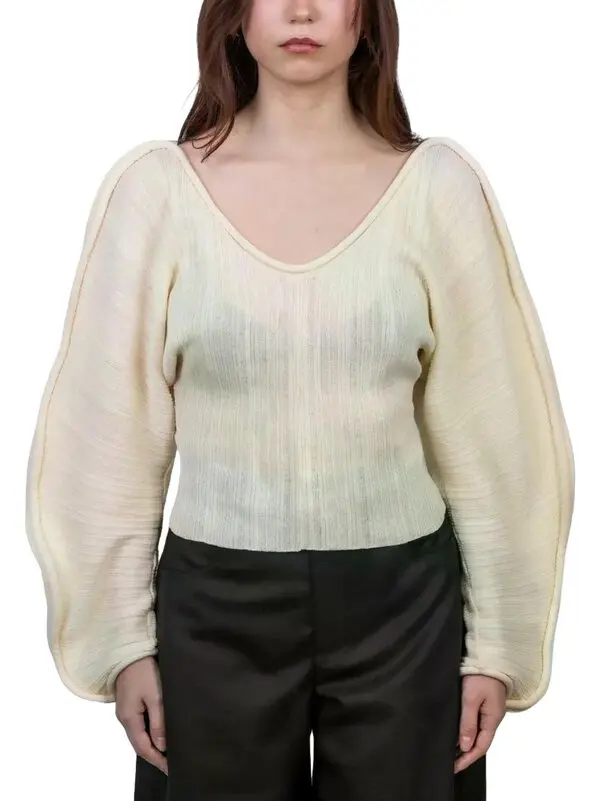 Séfr V-neck Long-sleeve Top - Neutrals