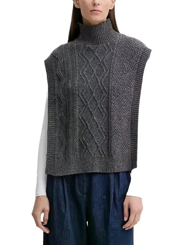 A.p.c. Cable-knit Funnel-neck Gilet - Grey