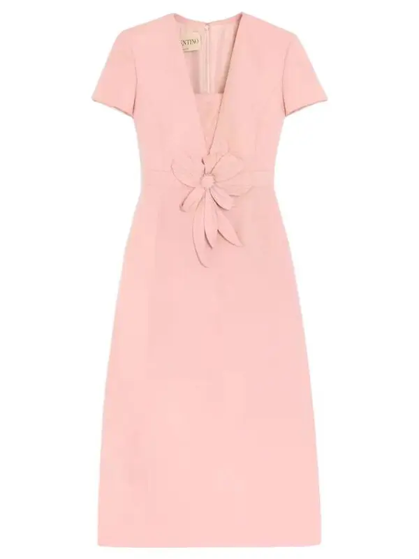 Valentino Garavani Embroidered Crepe Couture Dress - Pink
