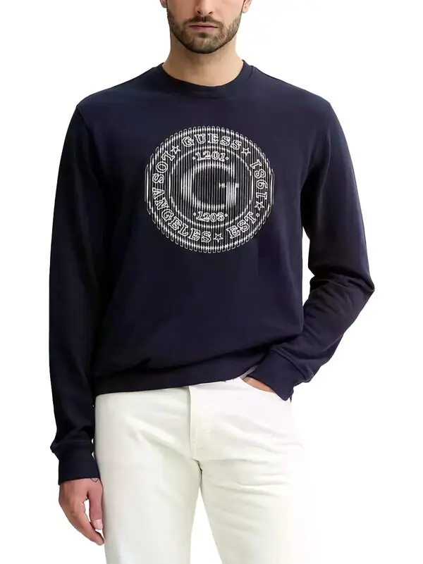 Guess Graphic Round-neck Sweatshirt - Blue