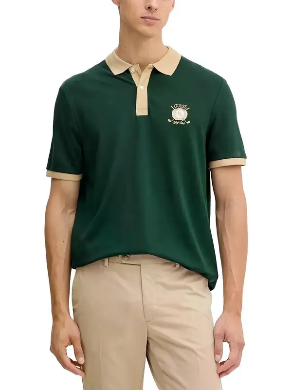 Guess Logo-embroidered Polo Shirt - Green