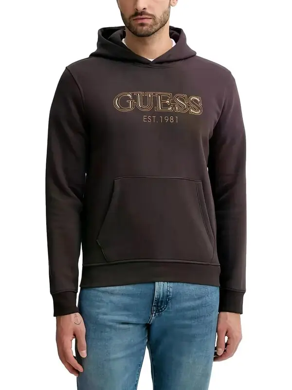 Guess Logo Hoodie - Brown