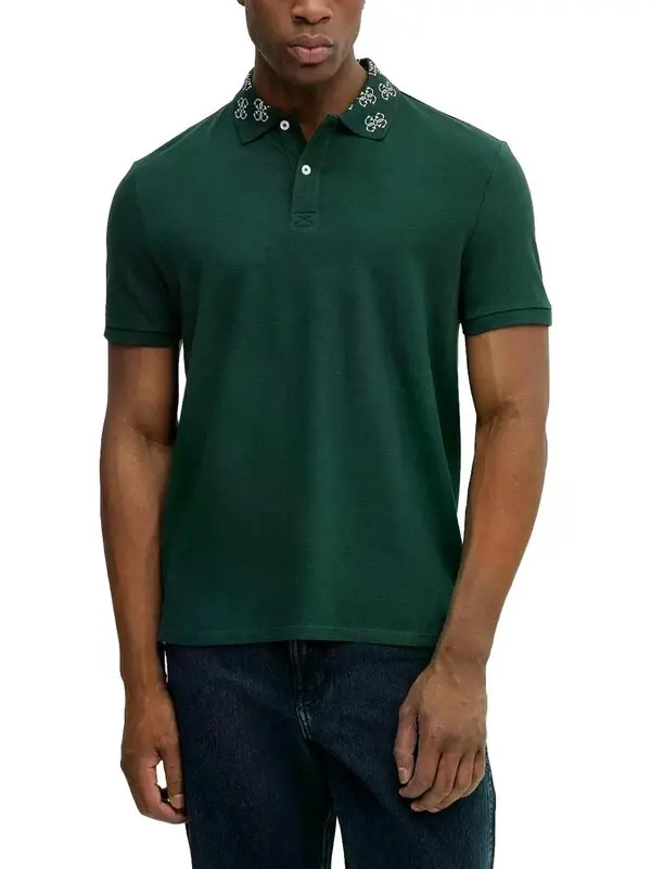 Guess Short-sleeve Pattern-collar Polo Shirt - Green
