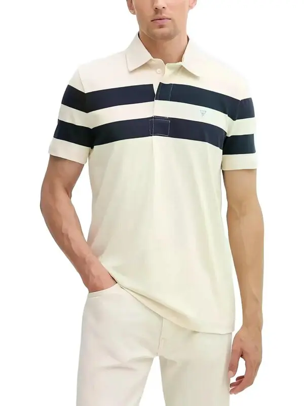 Guess Striped Short-sleeve Polo Shirt - Neutrals