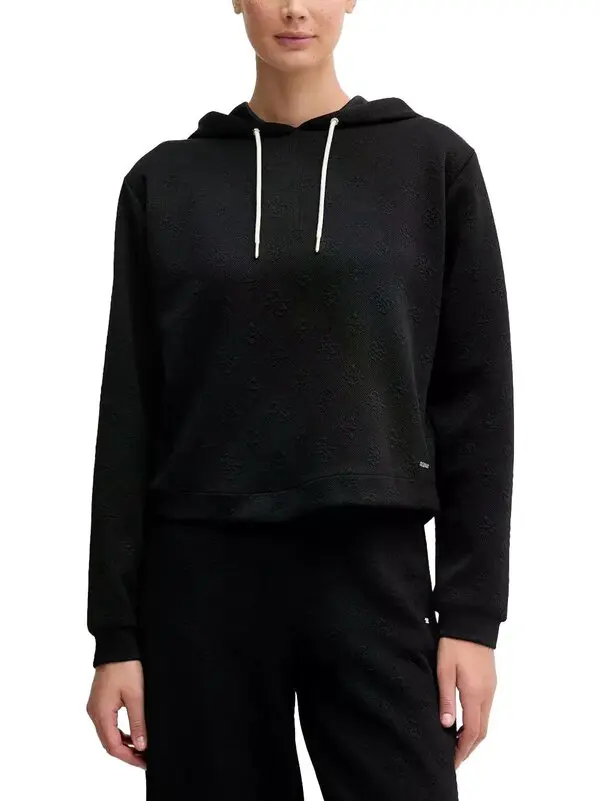 Guess Logo-embossed Hoodie - Black
