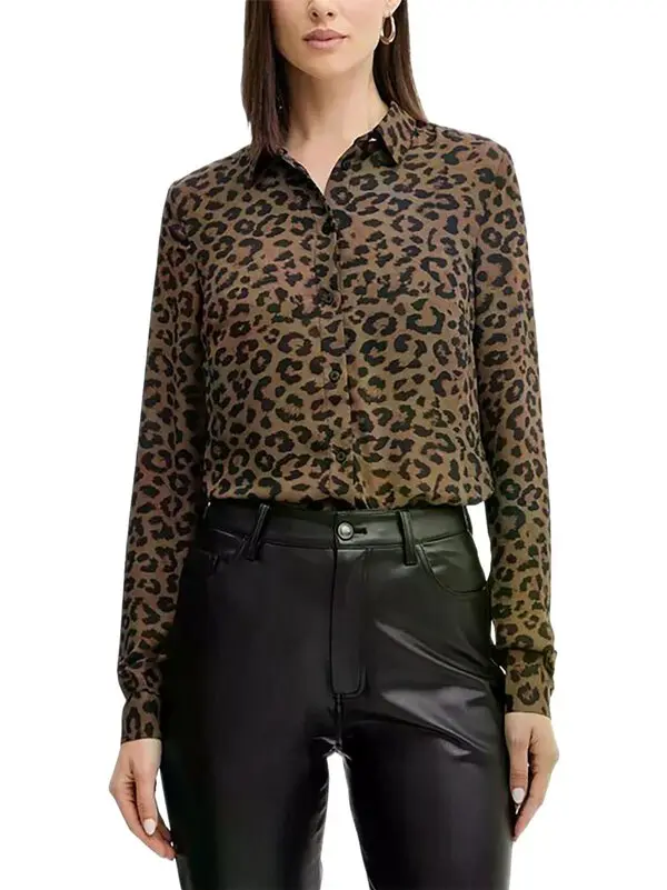 Guess Leopard-print Shirt - Brown