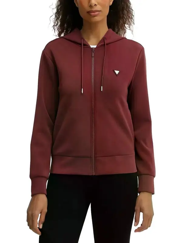 Guess Logo Zip-up Hoodie - Red