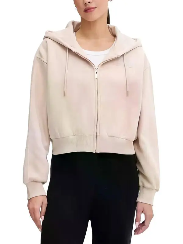 Guess Logo Zip-up Hoodie - Neutrals