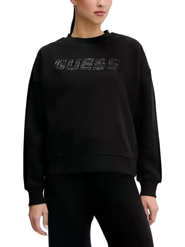 Guess Velvet Panel Sweatshirt - Black