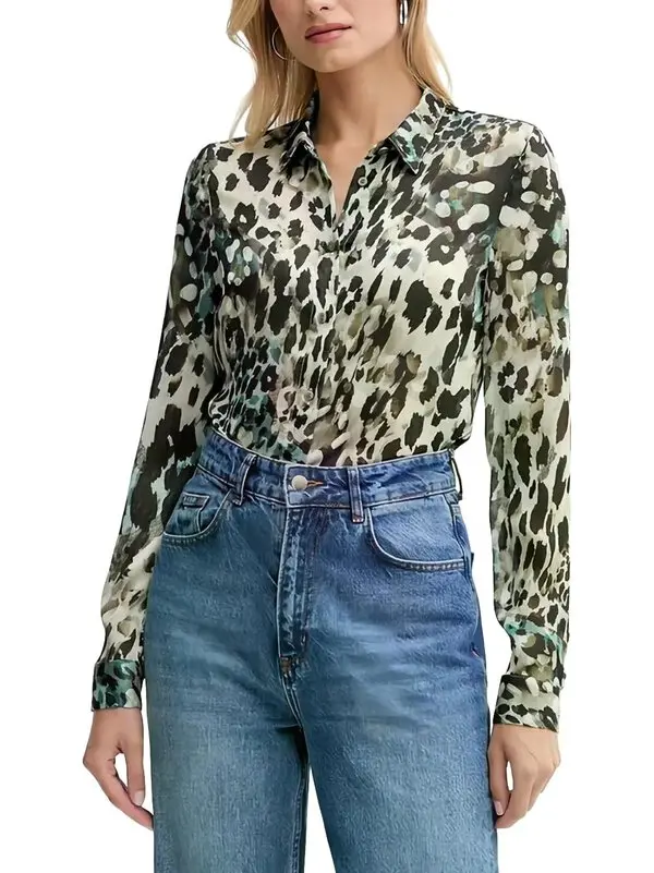 Guess Printed Long-sleeve Shirt - Neutrals