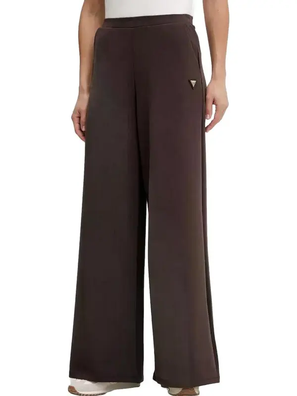 Guess Logo-plaque Palazzo Pants - Brown