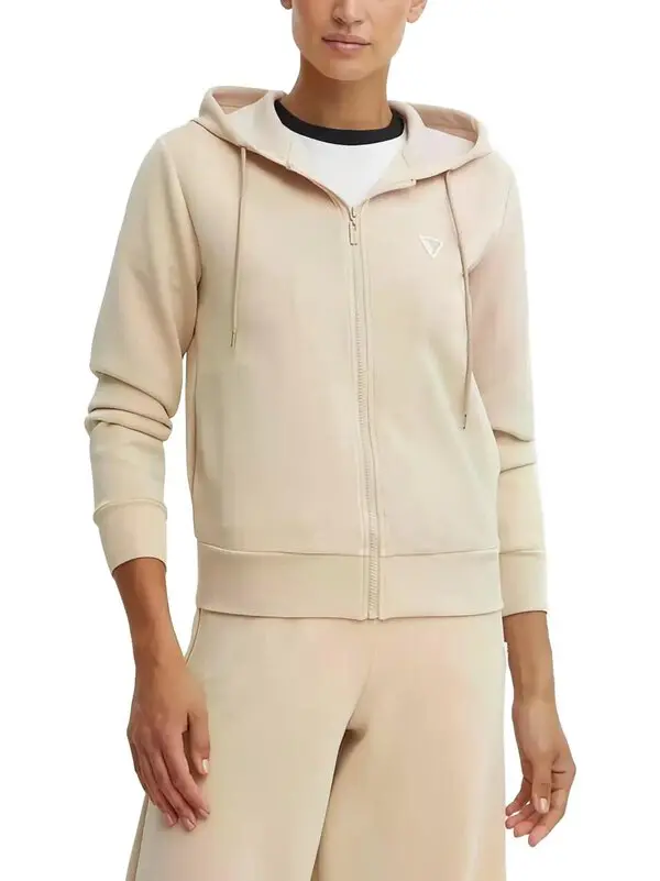 Guess Hooded Zip-up Top - Neutrals