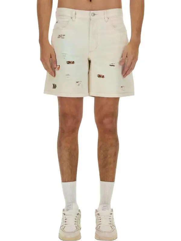 MARANT Distressed Bermuda Shorts - White