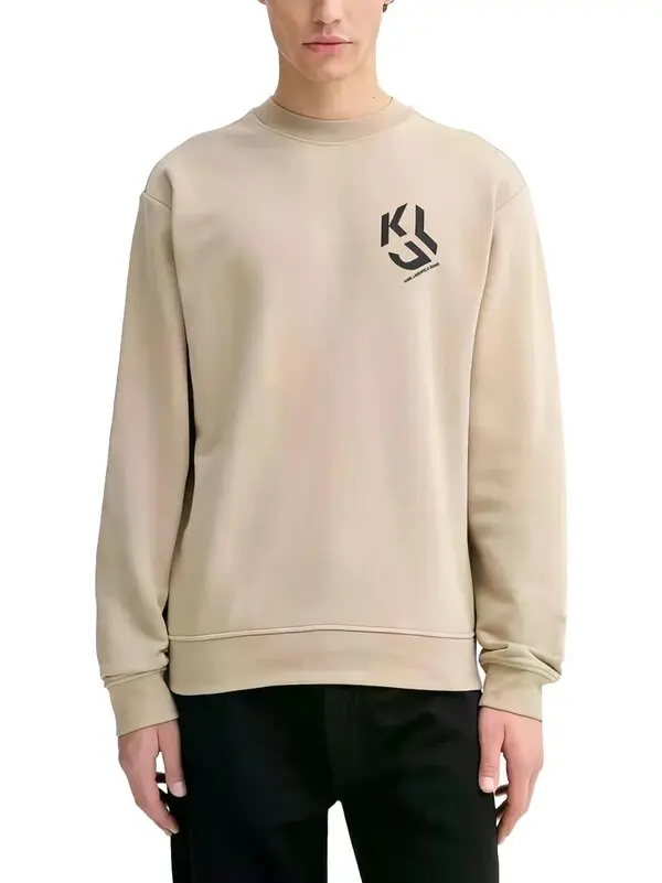 Karl Lagerfeld Logo Crew Neck Sweatshirt - Neutrals