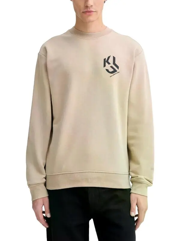 Karl Lagerfeld Monogram Patch Crewneck Sweatshirt - Neutrals