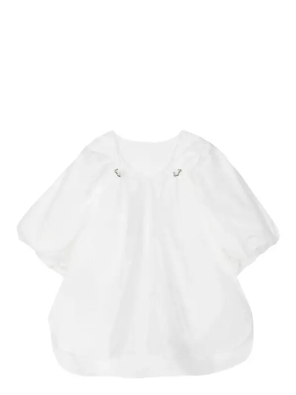 JNBY Pleated V-neck Blouse - White