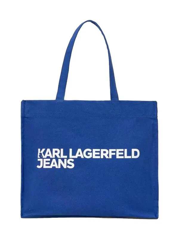 Karl Lagerfeld Logo Canvas Tote Bag - Blue