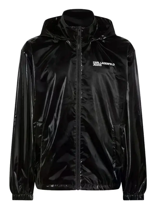 Karl Lagerfeld Hooded Zip-up Jacket - Black