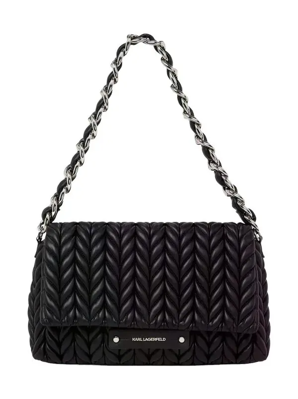 Karl Lagerfeld K/weave Shoulder Bag - Black