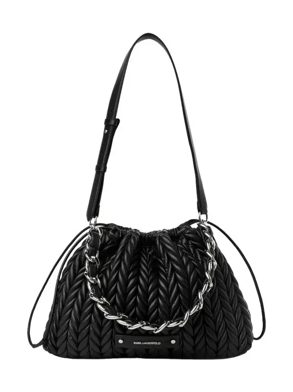 Karl Lagerfeld K/weave Shoulder Bag - Black