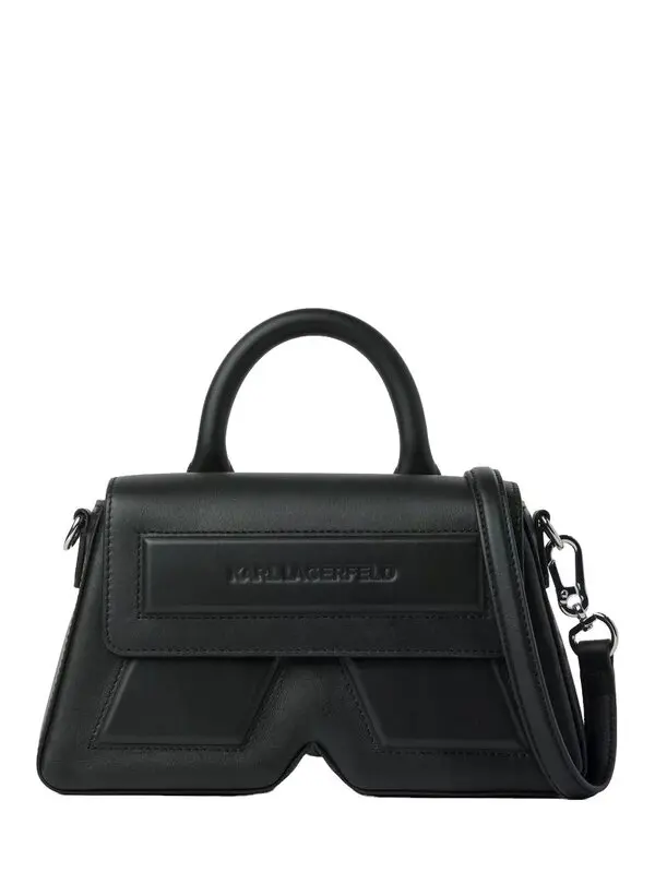 Karl Lagerfeld Ikon K Leather Satchel - Black