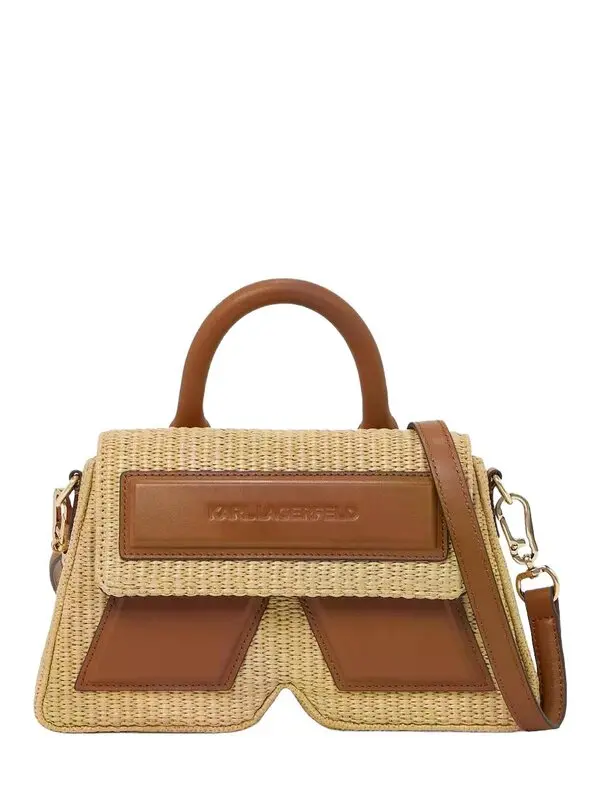 Karl Lagerfeld Ikon/k Raffia Cross Body Bag - Neutrals