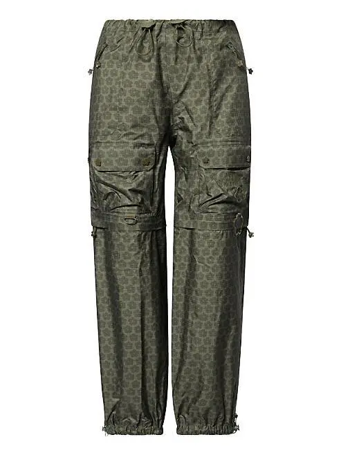 The North Face Graphic-pattern Reversible Shell Trousers - Dark Green