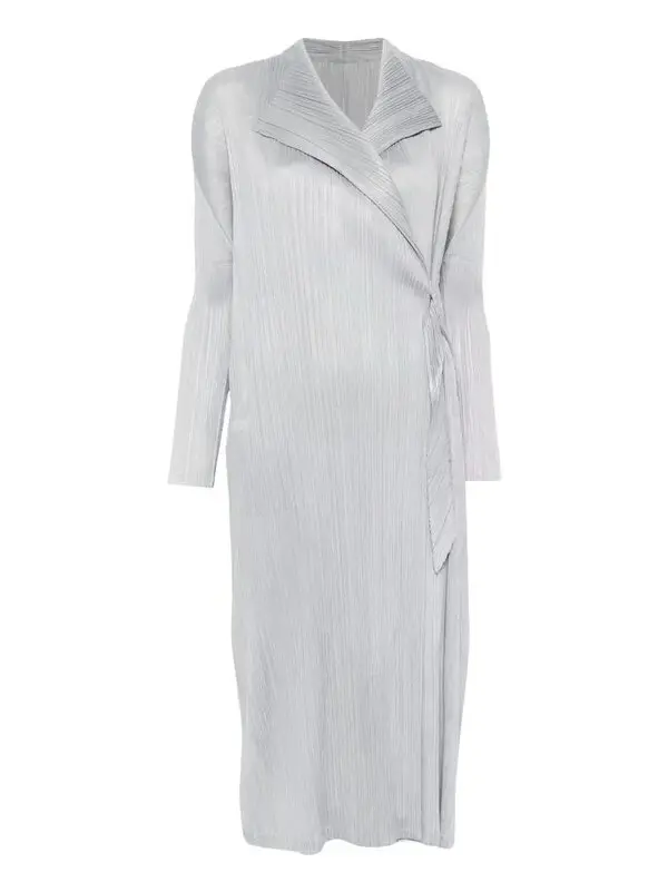 Issey Miyake Pleated Facade Coat - Grey