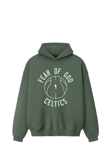 Fear Of God Essentials Celtics X Barkley Hendricks 90s Hoodie - Balsam Green