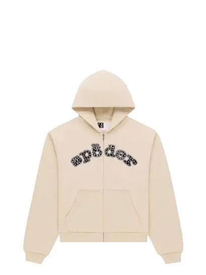 SP5DER Mixed Stone Og V2 Zip Hoodie - Cream