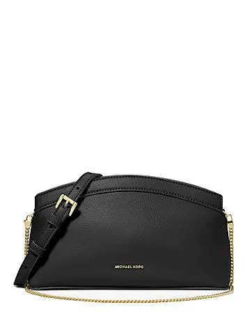 Michael Kors Small Leather Convertible Clutch - Black