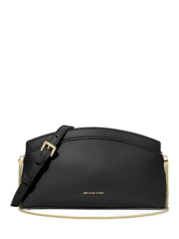 Michael Kors Athena Small Leather Convertible Clutch - Black