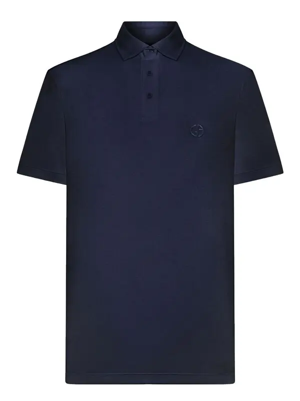 Giorgio Armani Interlock Cotton Polo Shirt - Blue