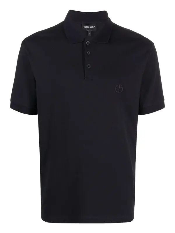 Giorgio Armani Piqeut Cotton Polo Shirt - Blue