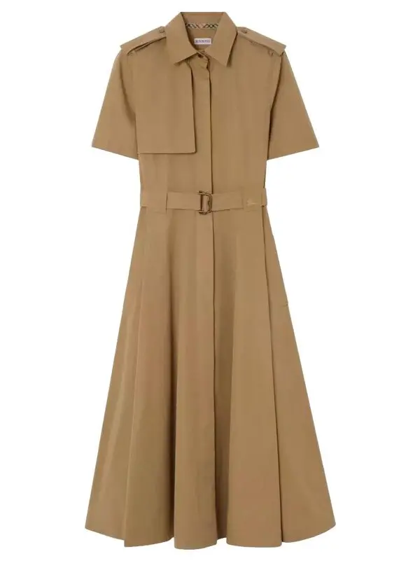 Burberry Cotton Poplin Shirt Dress - Brown