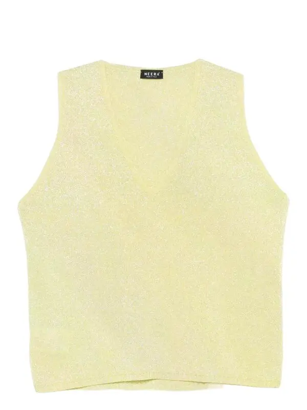 NEERA Sleeveless V-neck Top - Green