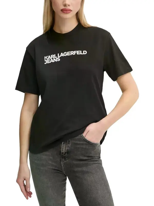Karl Lagerfeld Logo Detail Crewneck T-shirt - Black